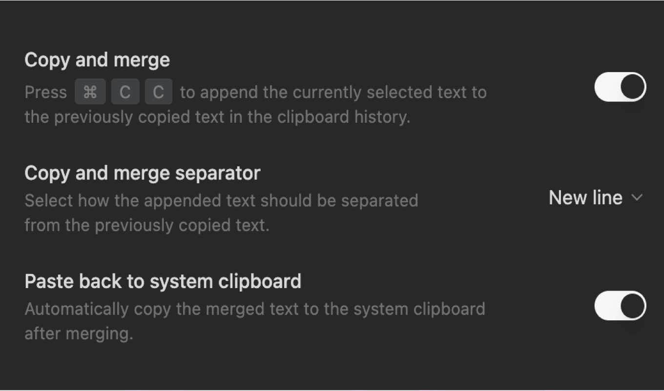 ClipBook 1.11: Copy and merge
