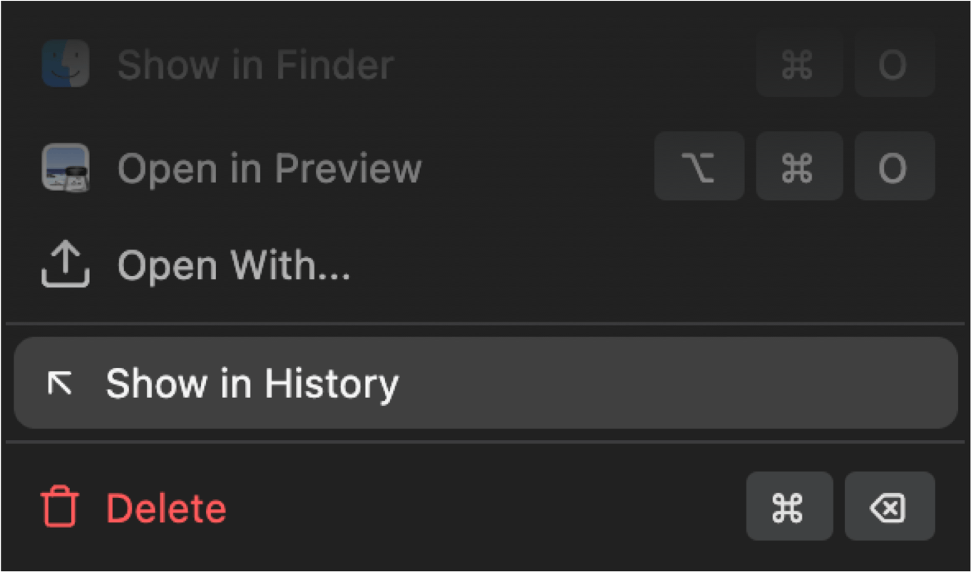 Open history item in its original position in the history in ClipBook